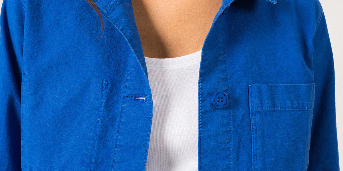 ALIZE - French Chore Jacket for Women | Workwear Cotton Canvas (MER BL ...