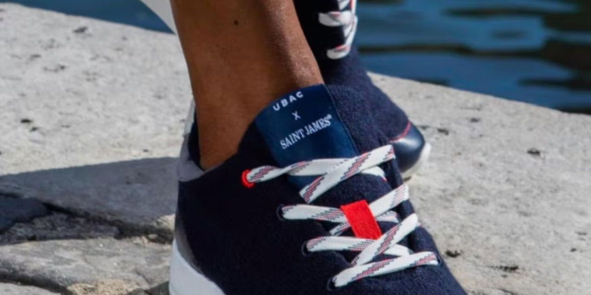 Recycled Navy Wool Sneakers by UBAC| Saint James® • Saint James USA
