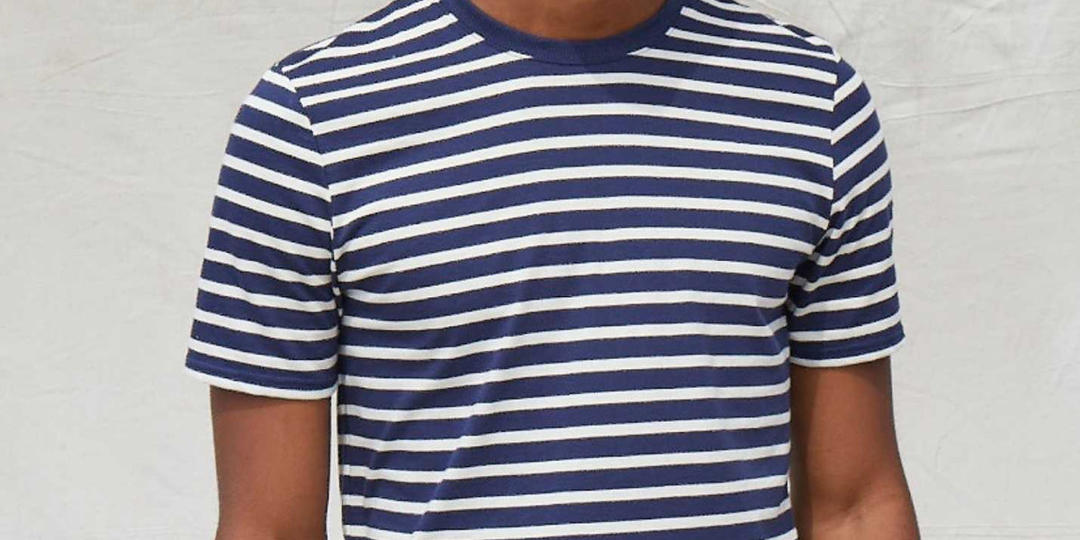 Men's Short Sleeve Breton Striped T-Shirt, White/Navy – Saint James USA