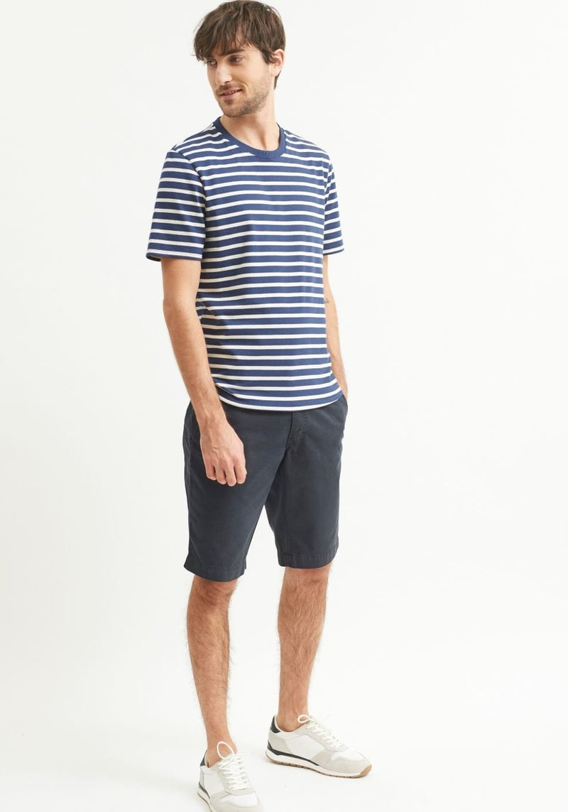 Men's Short Sleeve Breton Striped T-Shirt, White/Navy • Saint James USA